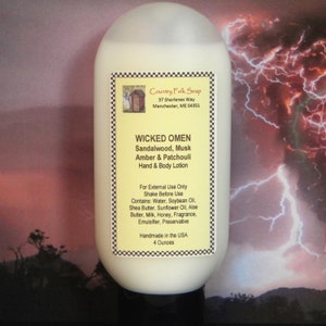 WICKED OMEN Sandalwood Lotion, Sandalwood Lotion Blend With Musk Amber ...
