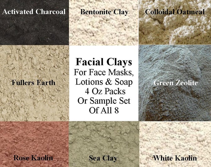 Facial Clay Cosmetic Clay Sample Set Rose Kaolin Clay - Etsy
