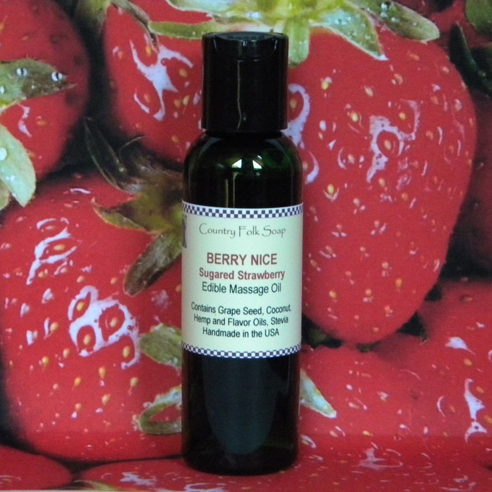 Berry Nice Strawberry Massage Oil Strawberry Body Oil Etsy