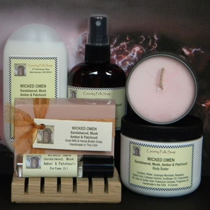 WICKED OMEN Sandalwood Blend Natural Body Mist Spray for Women, Wicked ...