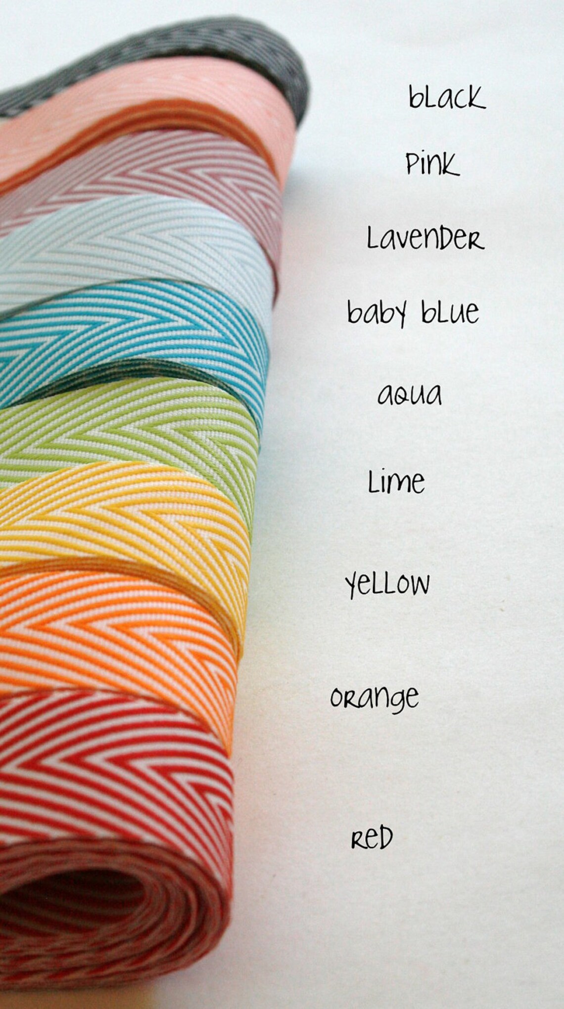 Chevron Twill Herringbone Ribbon Available in Nine Colors - Etsy