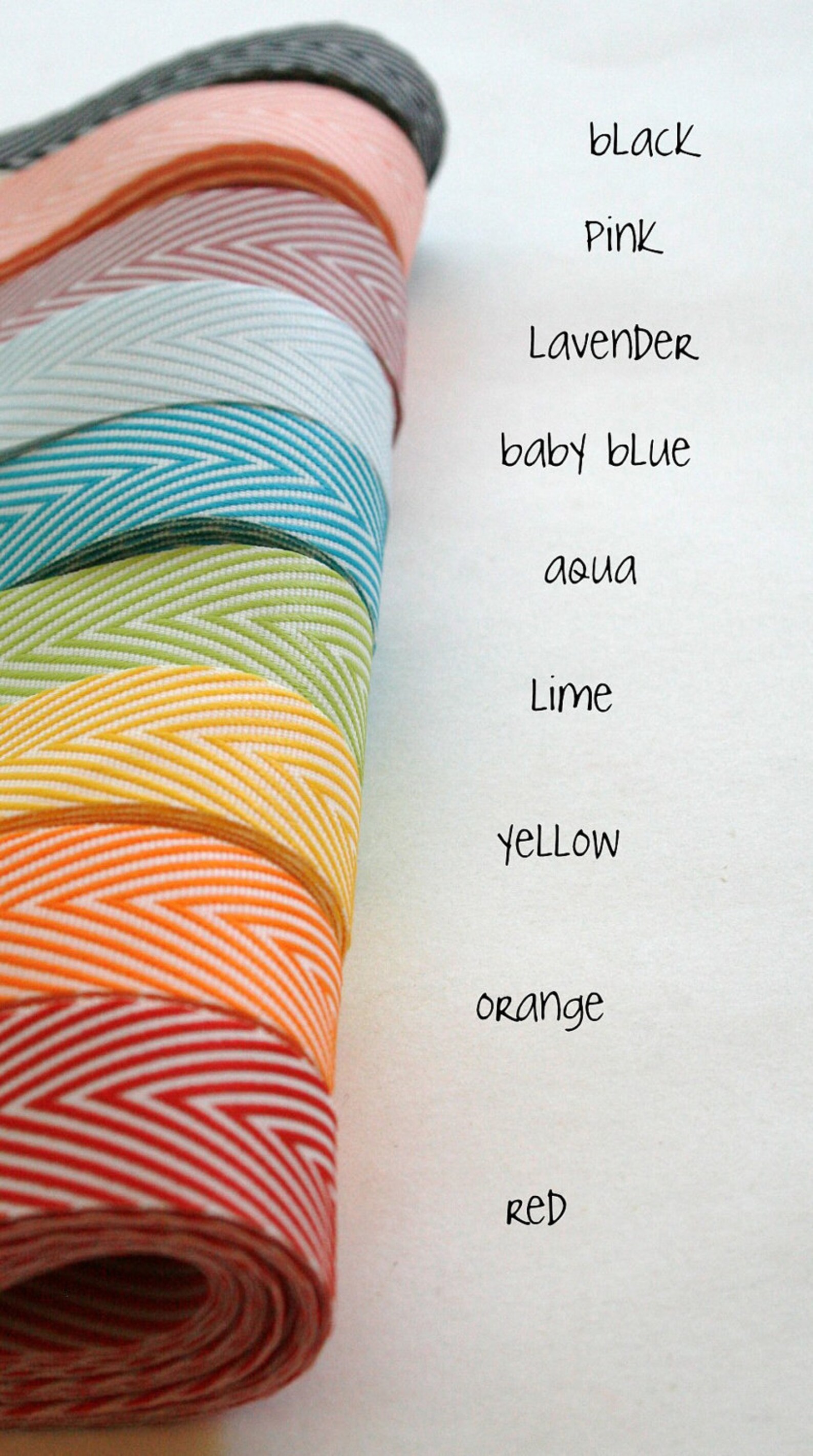 Chevron Twill Herringbone Ribbon Available in Nine Colors - Etsy