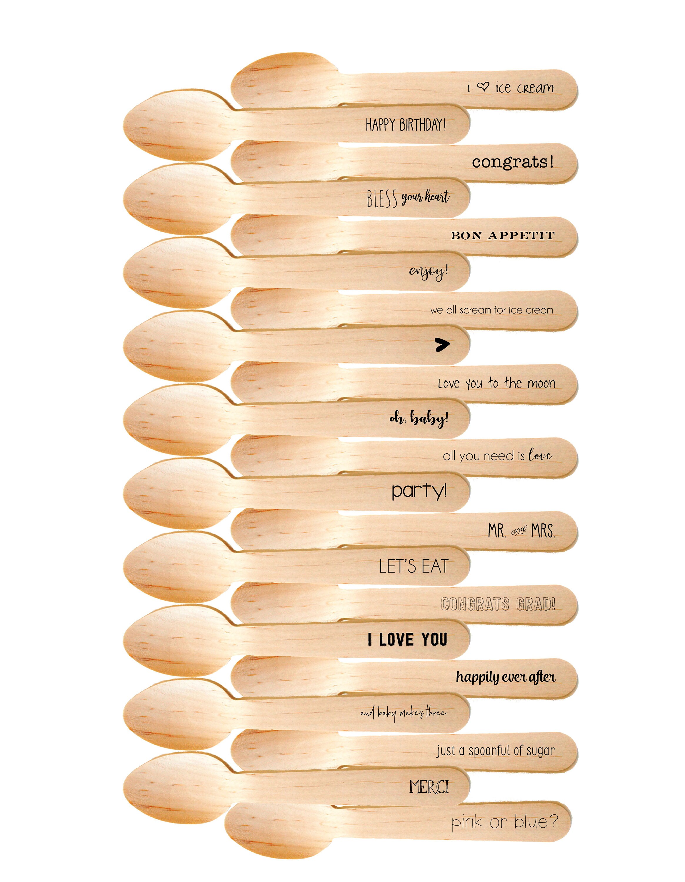 Ice Cream Party Pack Boxed Set Printed Wooden 5.5 | Etsy