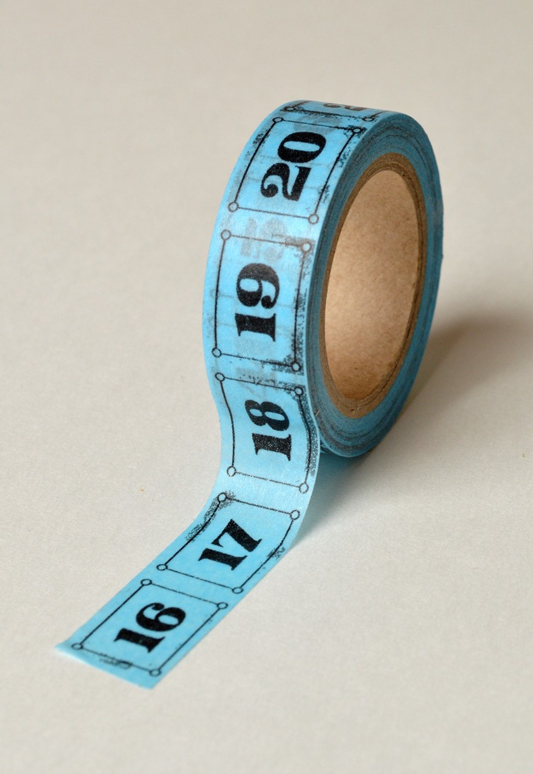 Washi Tape - 15mm - Vintage Numbers on Blue - Deco Paper Tape No. 772 ...