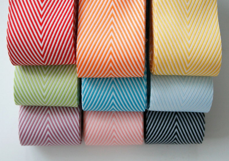 Chevron Twill Herringbone Ribbon Available In Nine Colors Etsy