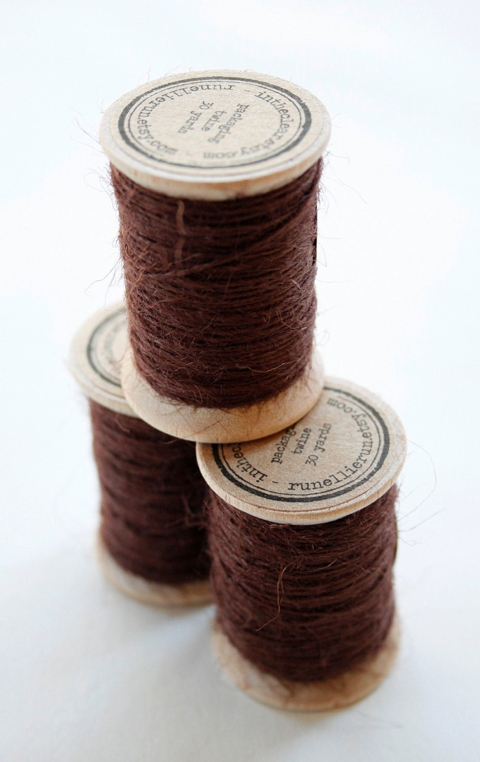 Burlap Twine 30 Yards on Wooden Spool Chocolate Brown | Etsy