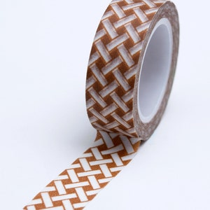 Washi Tape - 15mm - Brown Basket Weave Pattern - Deco Paper Tape No ...