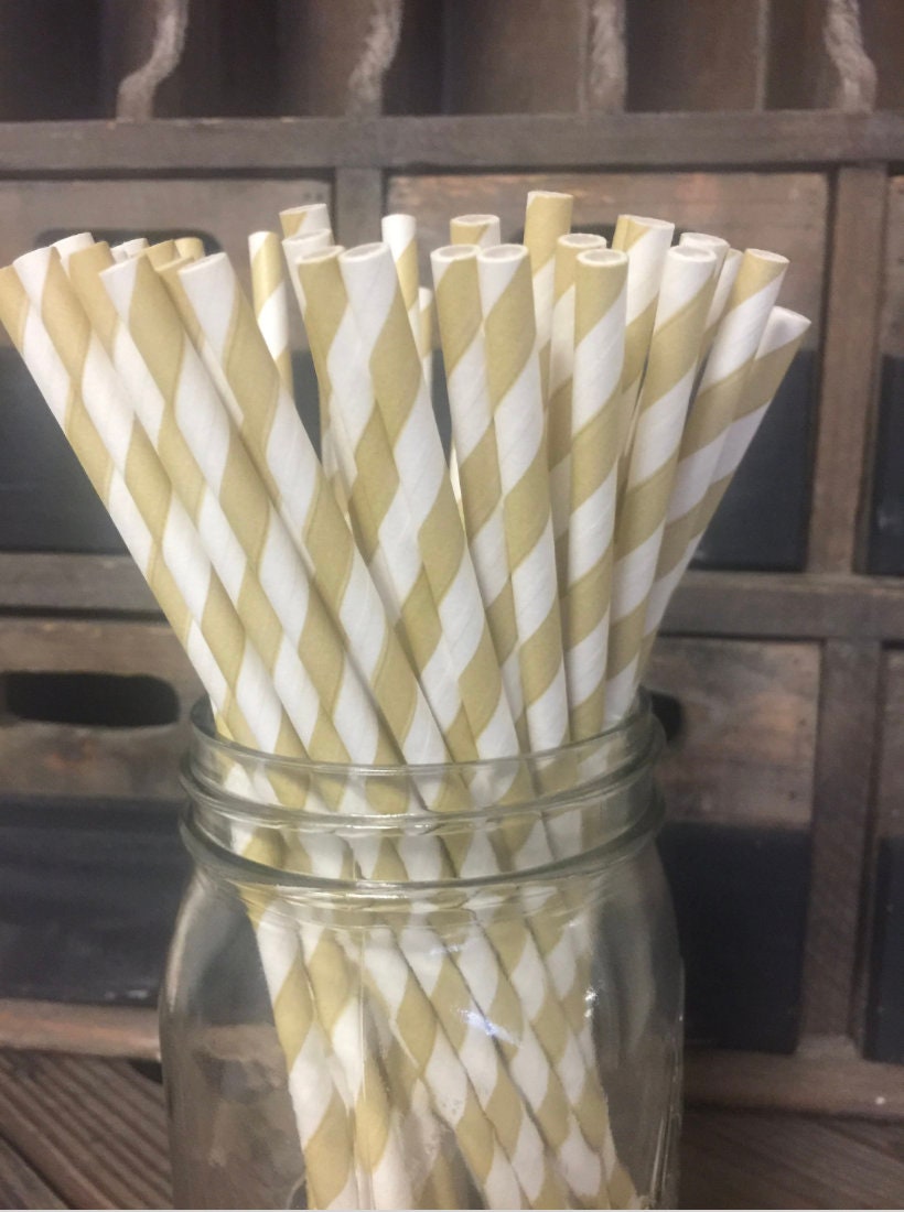 Wheat Color Paper Straws - Perfect for Parties or Weddings - Favors ...