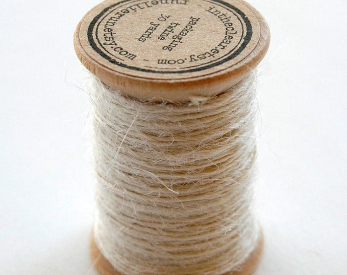 Burlap Twine 30 Yards on Wooden Spool Cream Color Jute - Etsy