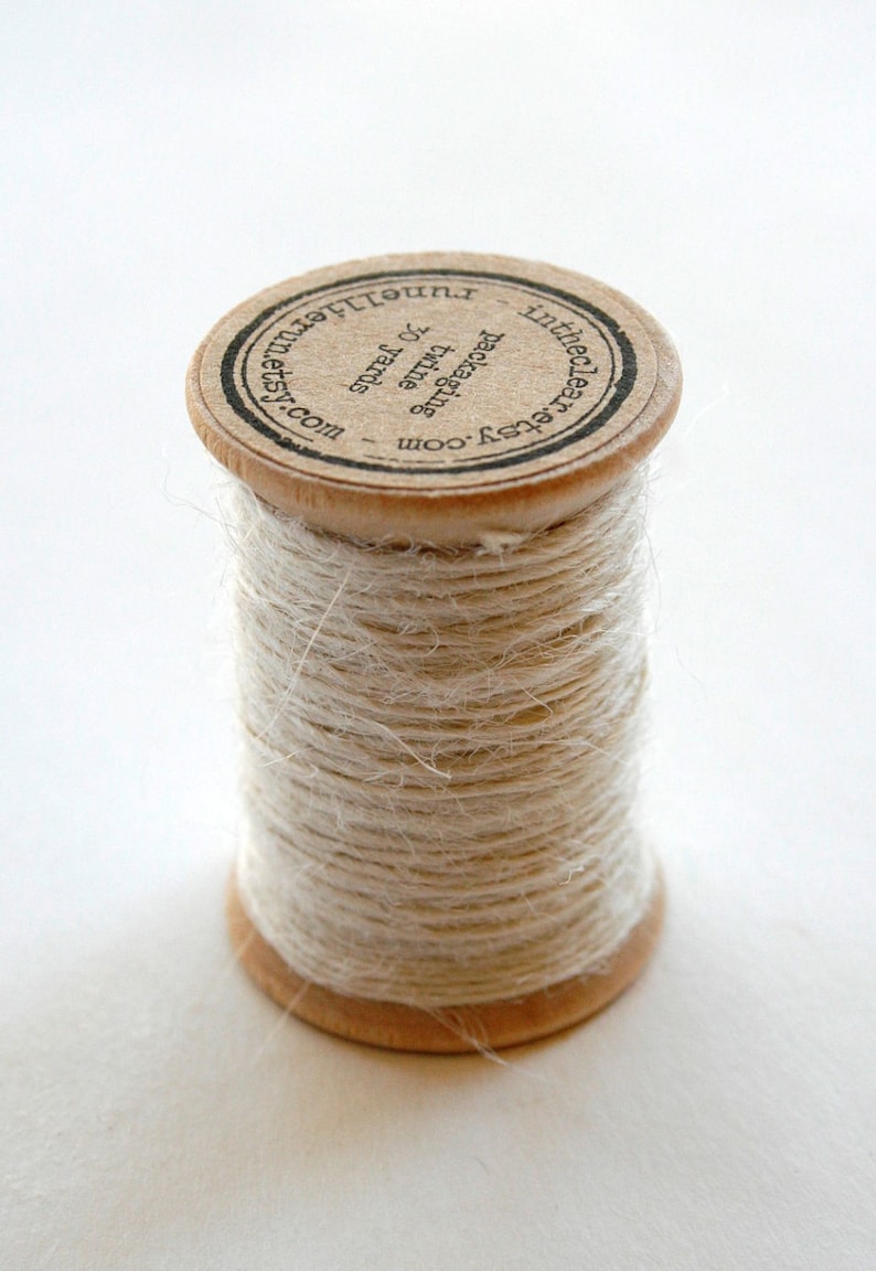 Burlap Twine - 30 Yards on Wooden Spool - Cream Color Jute - Etsy