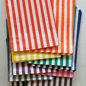 Set of 200 - Traditional Sweet Shop Pink Stripe Paper Bags - 10x14 New ...