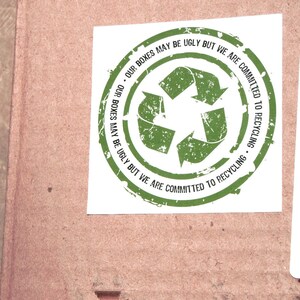 QTY 500 Ugly Boxes Sticker Let Your Customer Know You Recycle 3 X 3 ...
