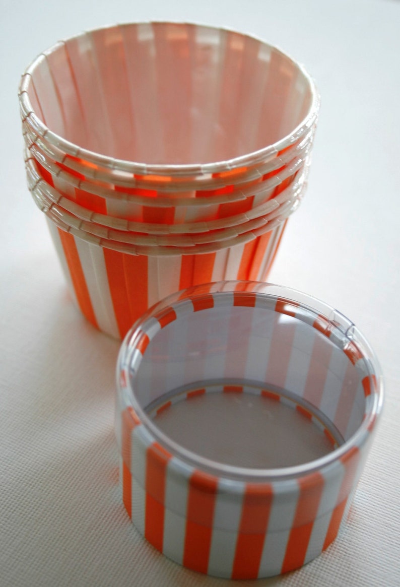 Stiped Nut or Portion Paper Baking Cups Orange and White - Etsy