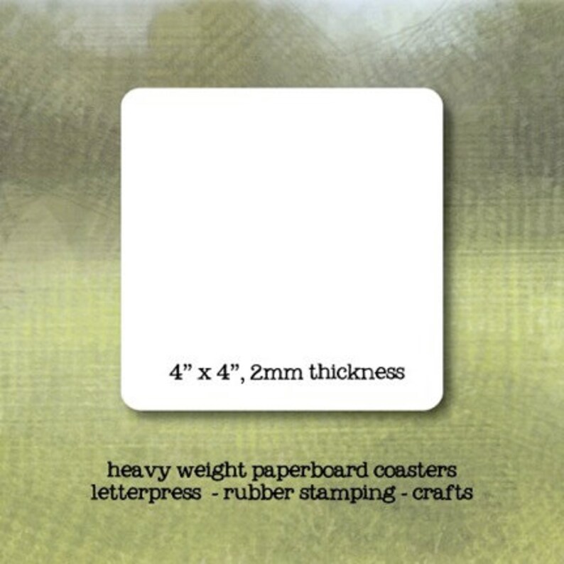 4 Inch Square Blank Paper Coasters Set of 50 Crafting or - Etsy