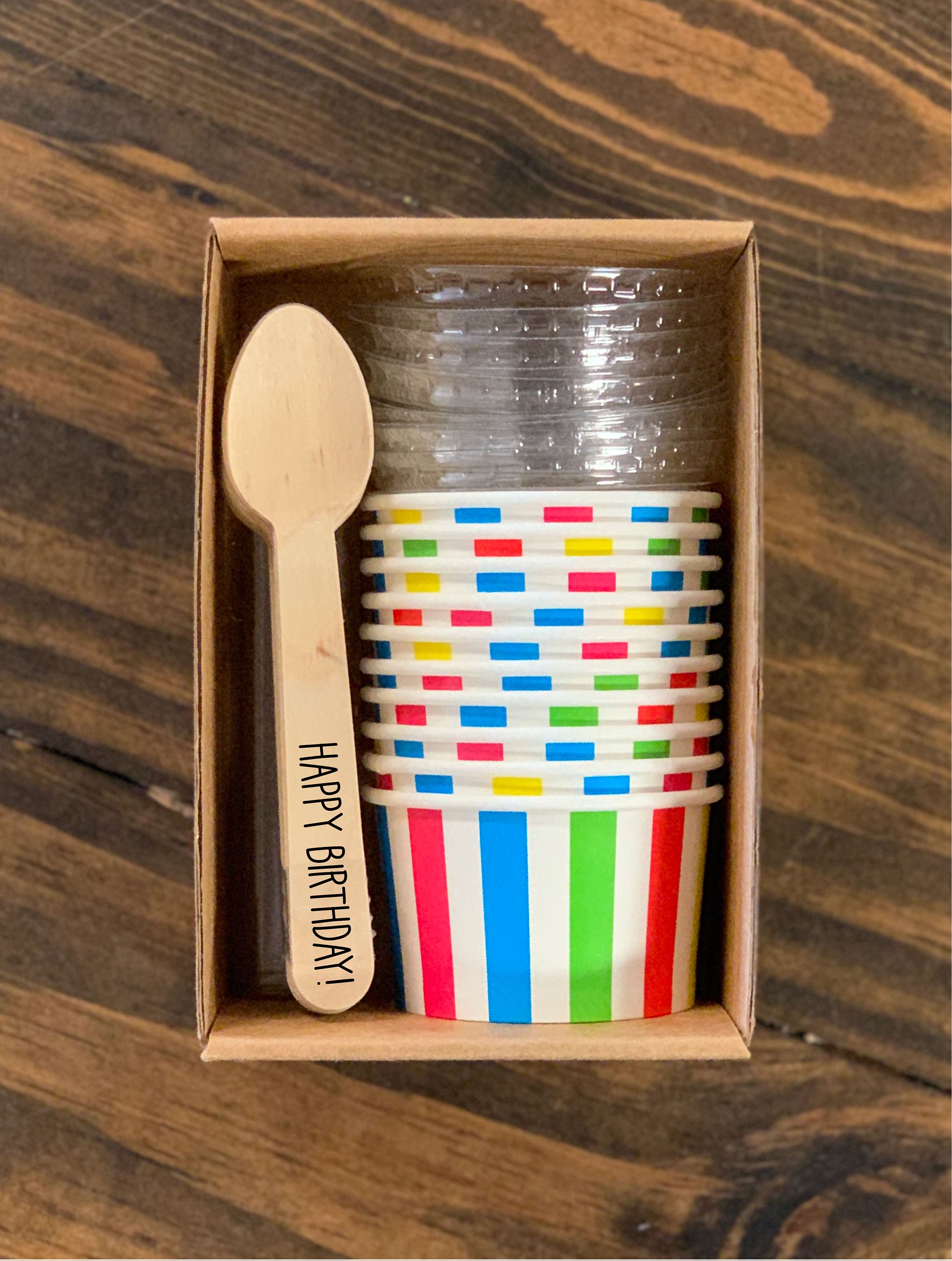 Ice Cream Party Pack - Boxed Set - Printed Wooden 5.5" Spoons - Choice ...