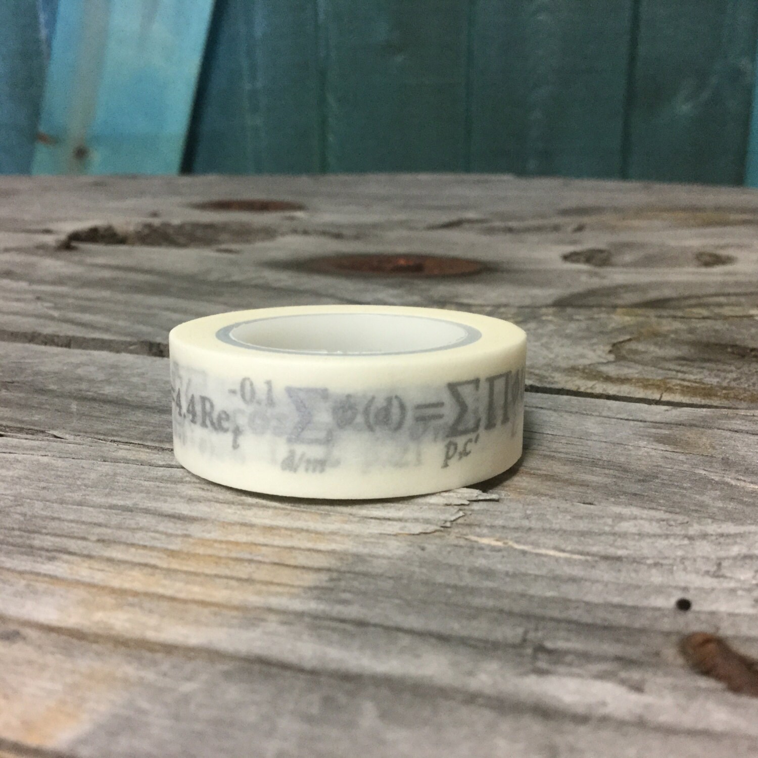 Washi Tape 15mm Metalic Silver Calculus Math on White | Etsy