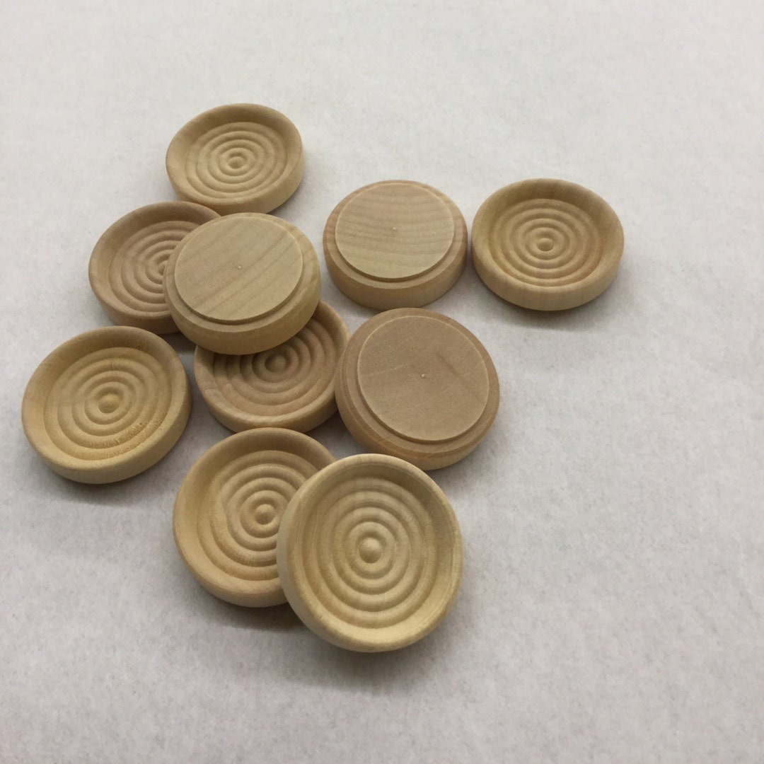 Unfinished Wooden Checkers 1 1/4 Inch Pack of 25 Natural Wood for Craft ...