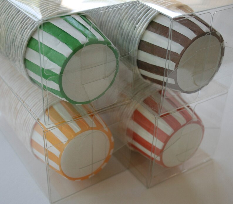 Stiped Nut or Portion Paper Baking Cups Orange and White | Etsy