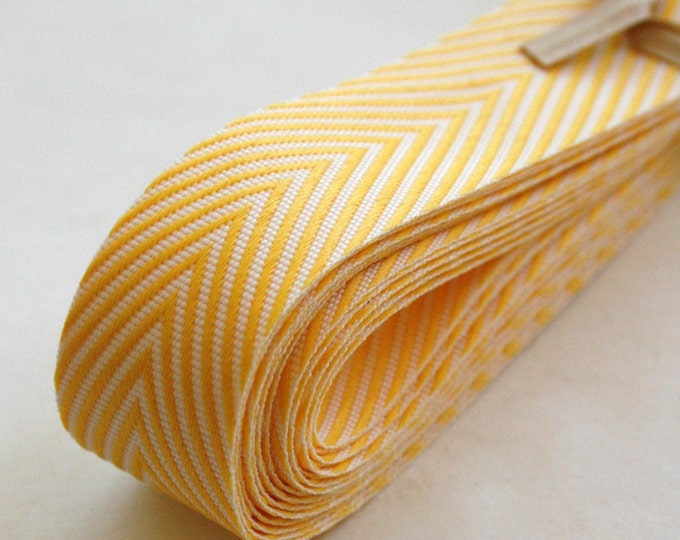 Chevron Twill Herringbone Ribbon Yellow and White 3/4 Inch - Etsy
