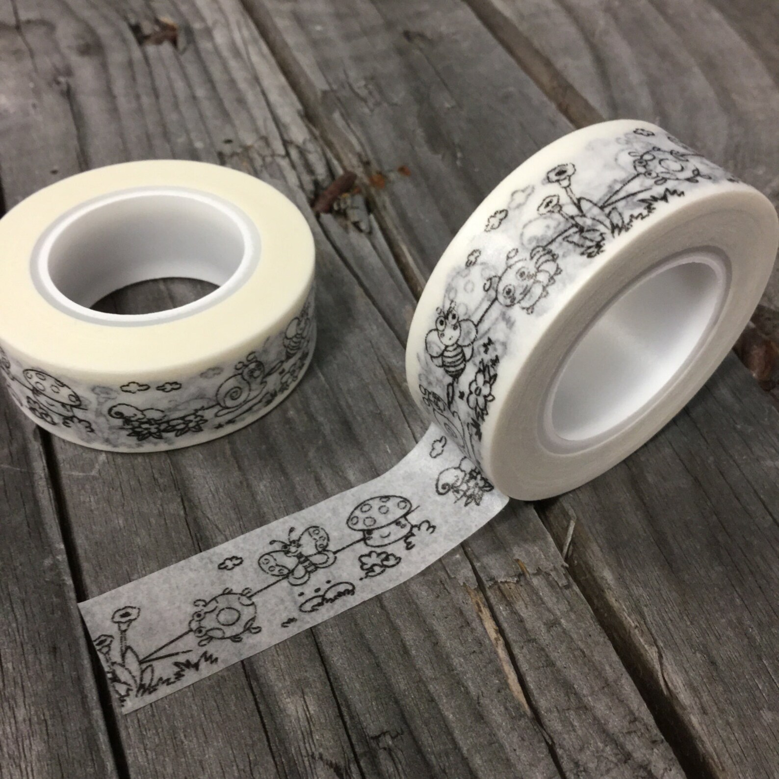 Washi Tape 15mm Spring time outdoor garden scene animated | Etsy