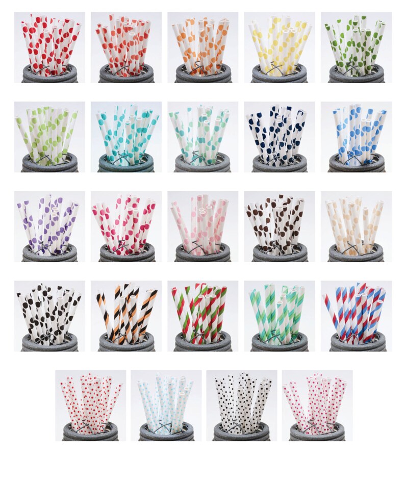 600 Printed Design Paper Straws With Editable PDF File - Etsy