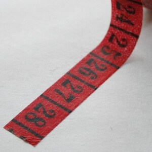 Washi Tape - 10mm - Black Vintage Numbers on Deep Red 10mm Roll - Deco ...