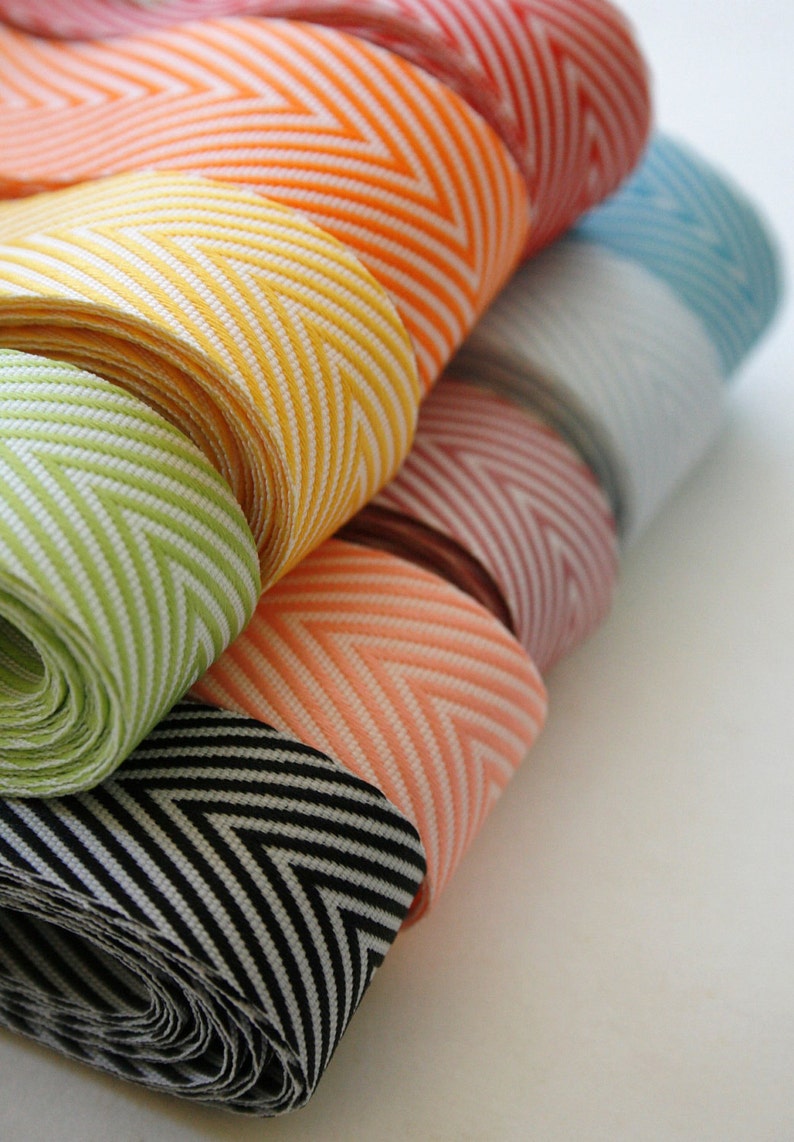 Chevron Twill Herringbone Ribbon - 3/4 Inch Width - Packaging and Gift ...