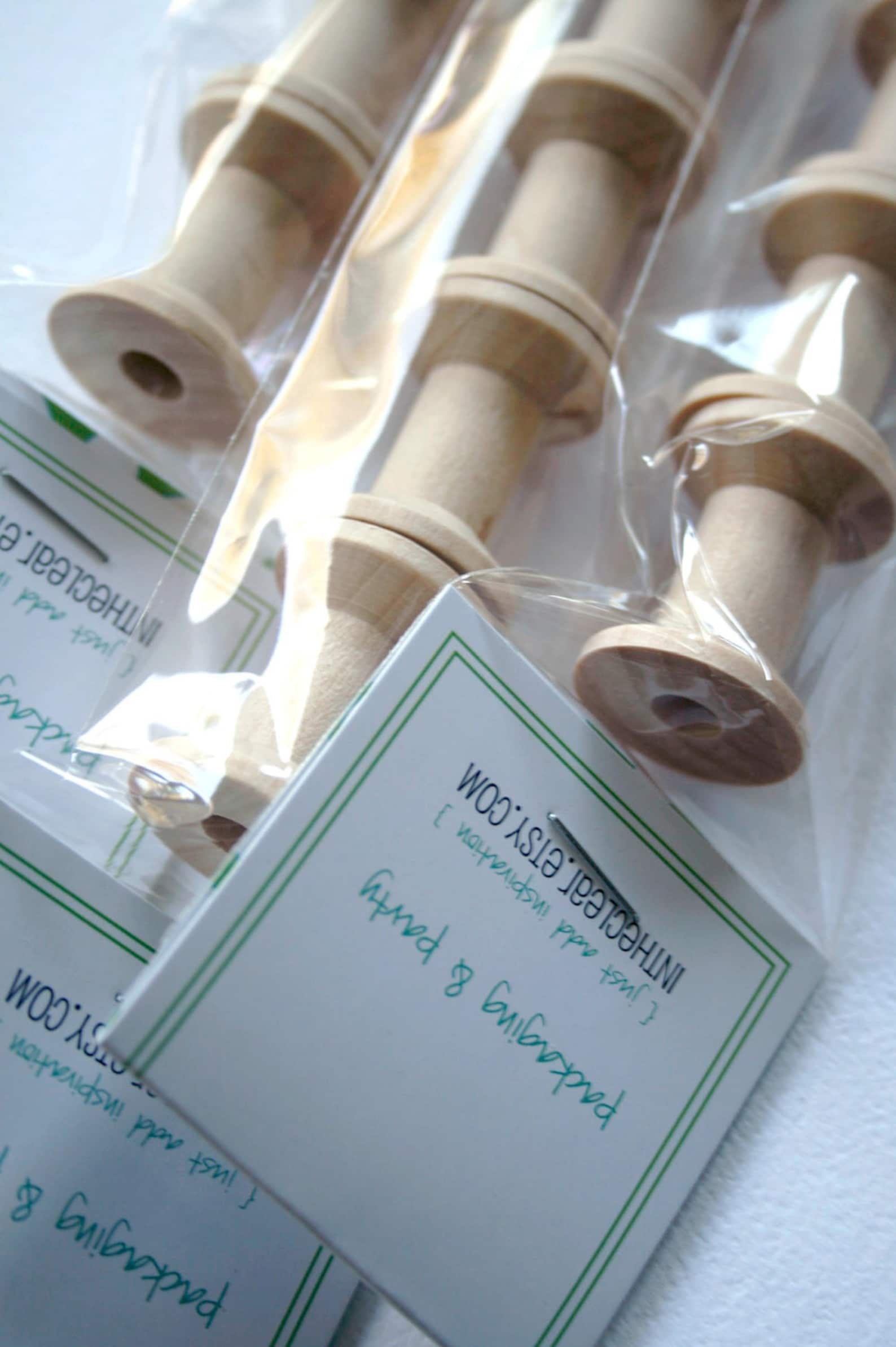 Small Wooden Spools Set of 12 Natural Wood Thread Spools - Etsy