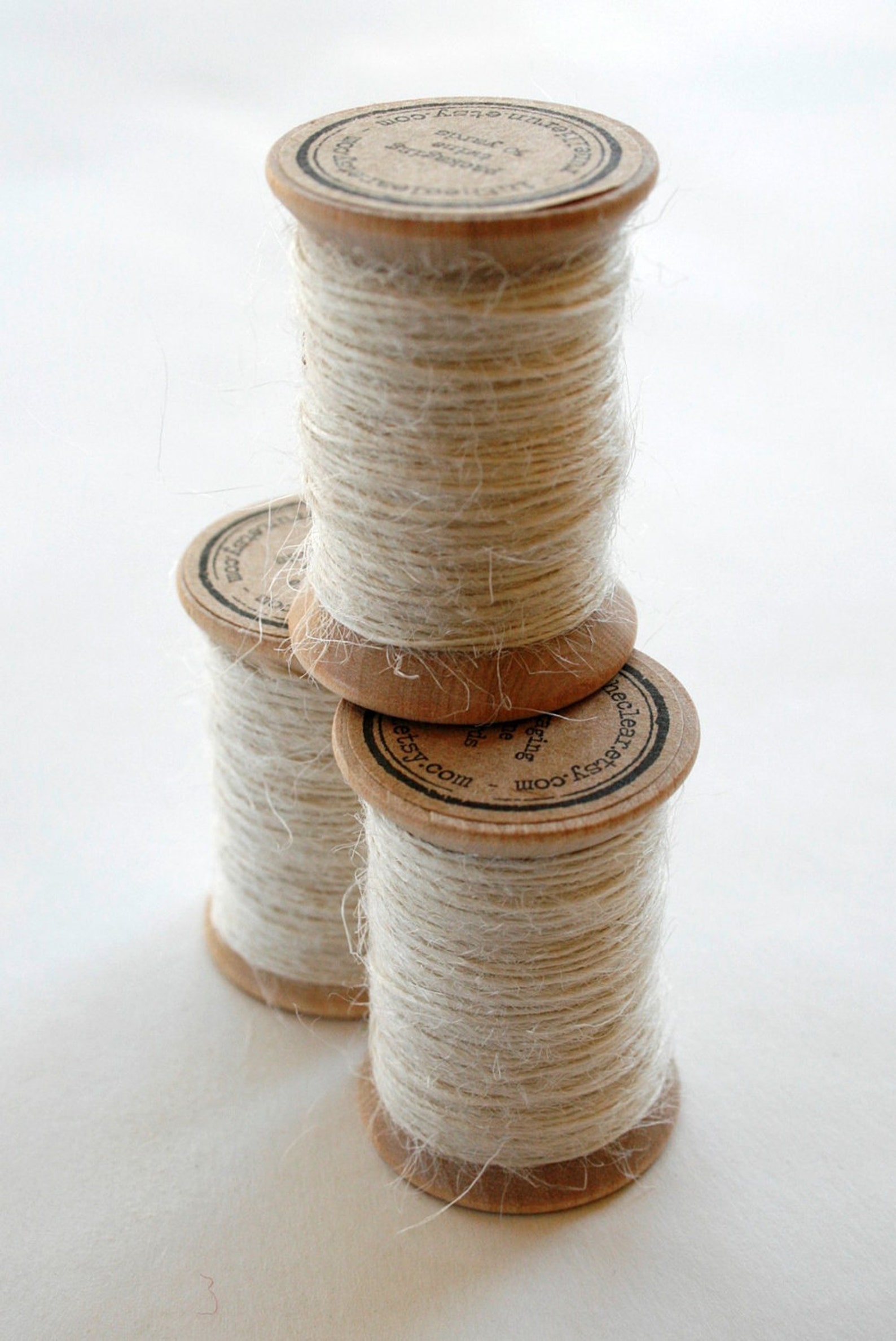 Burlap Twine 30 Yards on Wooden Spool Cream Color Jute - Etsy