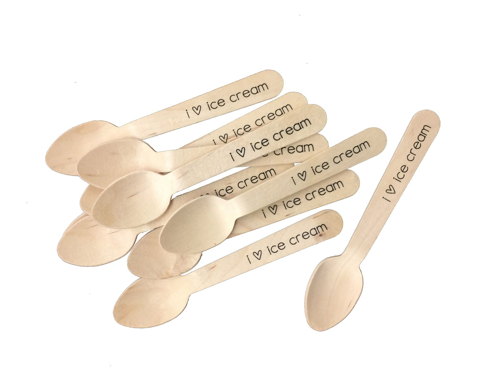 Party Sets Printed Wooden Spoons Labels and White Ice Cream - Etsy