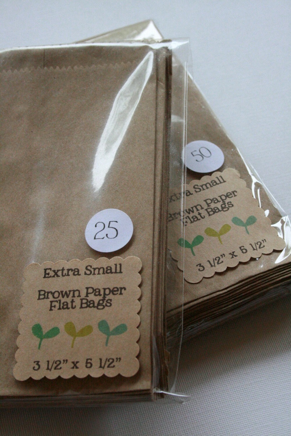 QTY 250 Extra Small Recycled Brown Paper Flat Merchandise Bags | Etsy