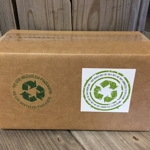 Free U.S. Shipping - Recycled Packaging Sticker - Let Customers Know ...