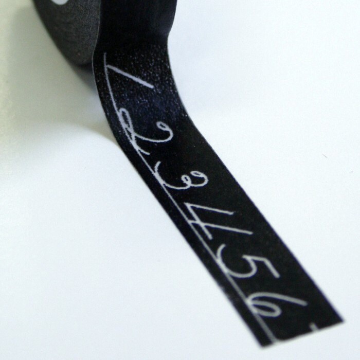 Washi Tape - 10mm - Numbers Chalkboard Design on Black - Paper Deco ...