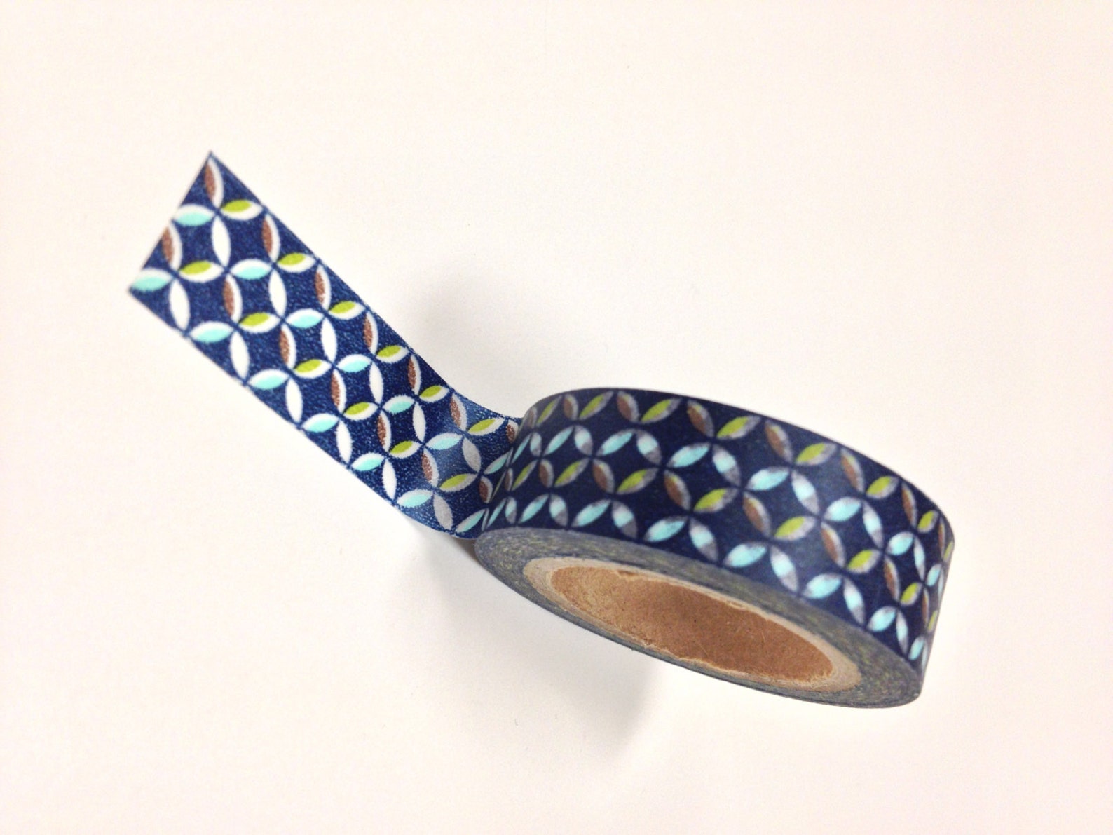 Washi Tape 15mm Overlapping Circles on Navy Deco Paper - Etsy