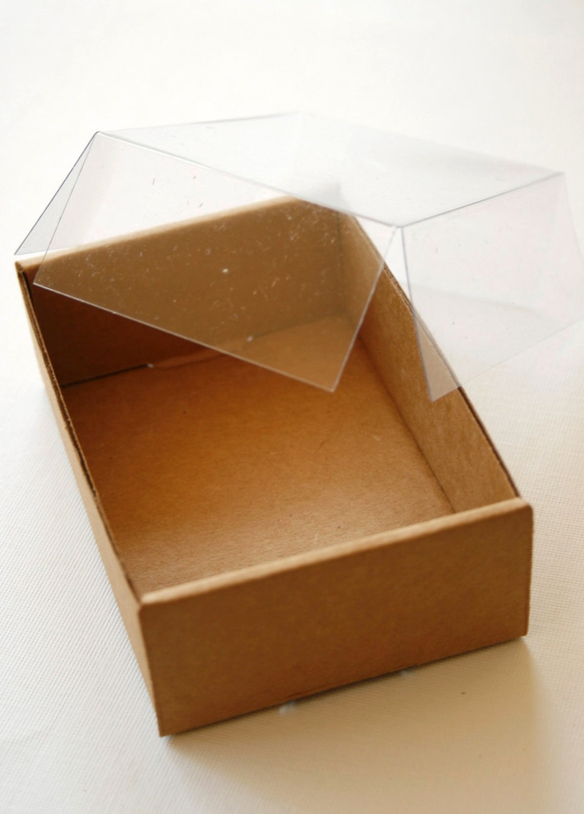 Heavy Kraft Cardboard Boxes Set of 10 Clear Top 4 X 2 3/4 - Etsy