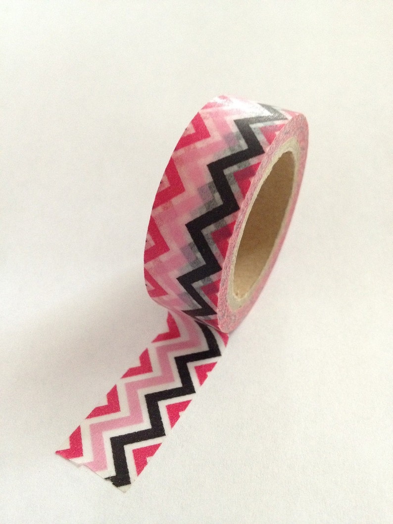 Washi Tape 15mm Multi Colored Hot Pink Blossom Black - Etsy
