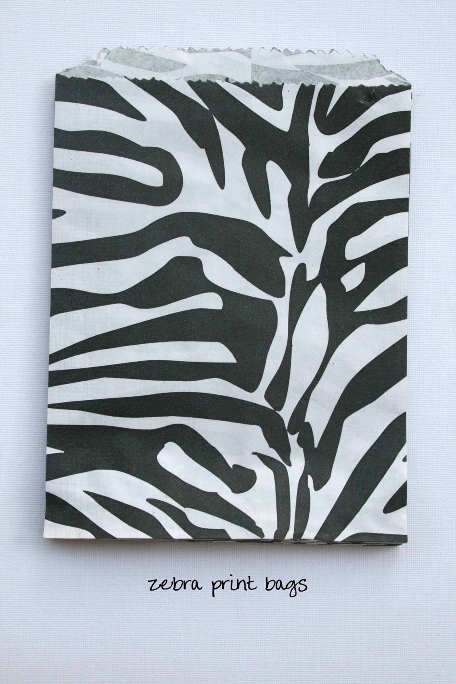 Set of 100 Traditional Sweet Shop Zebra Print Paper Bags 5 - Etsy