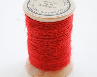 Burlap Twine 30 Yards on Wooden Spool Bright Orange Color - Etsy