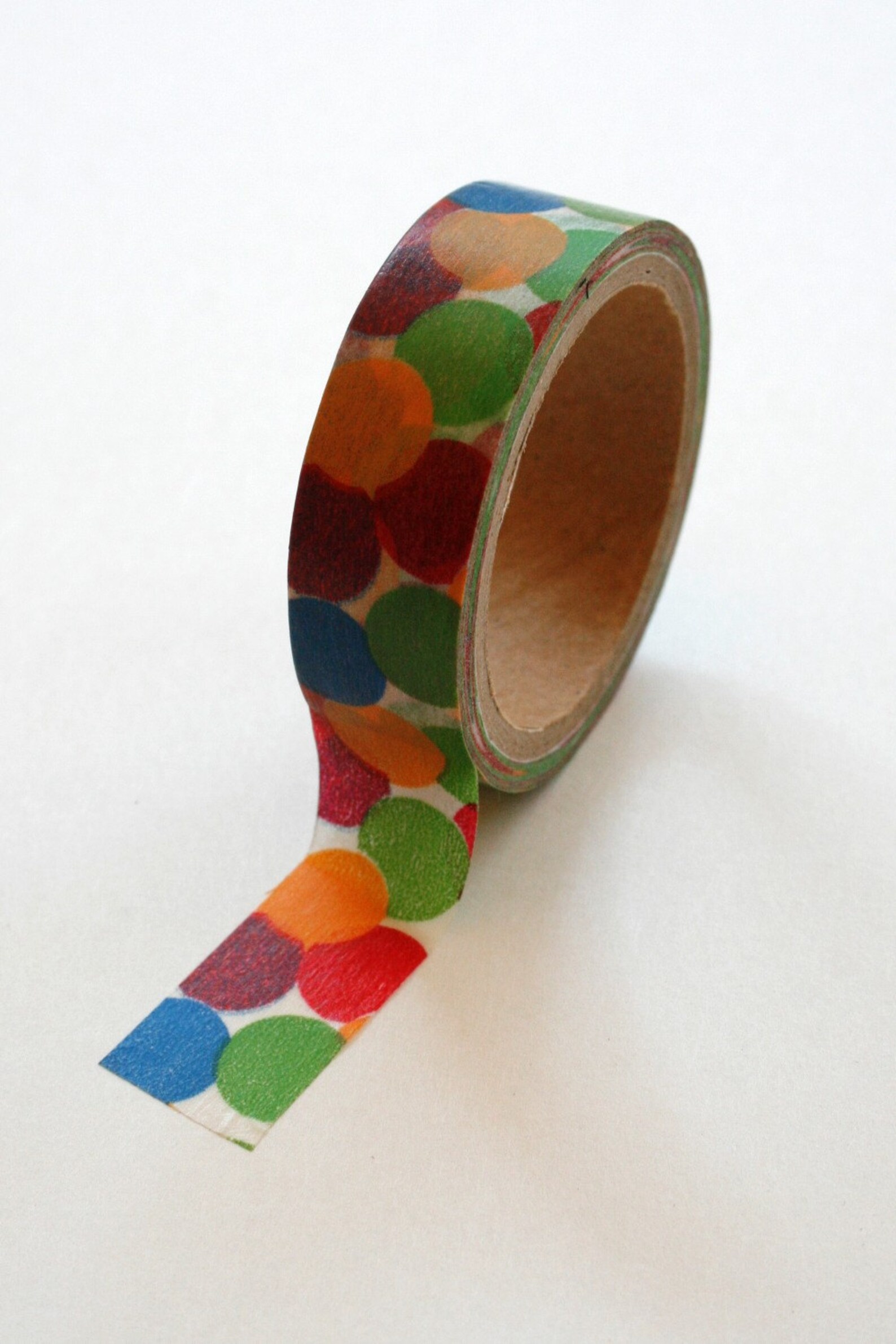 Washi Tape 15mm Multi Color Primary Confetti Dot on White - Etsy
