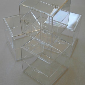2 Inch Square Clear Polystyrene Boxes - Favors or Parties or Packaging ...