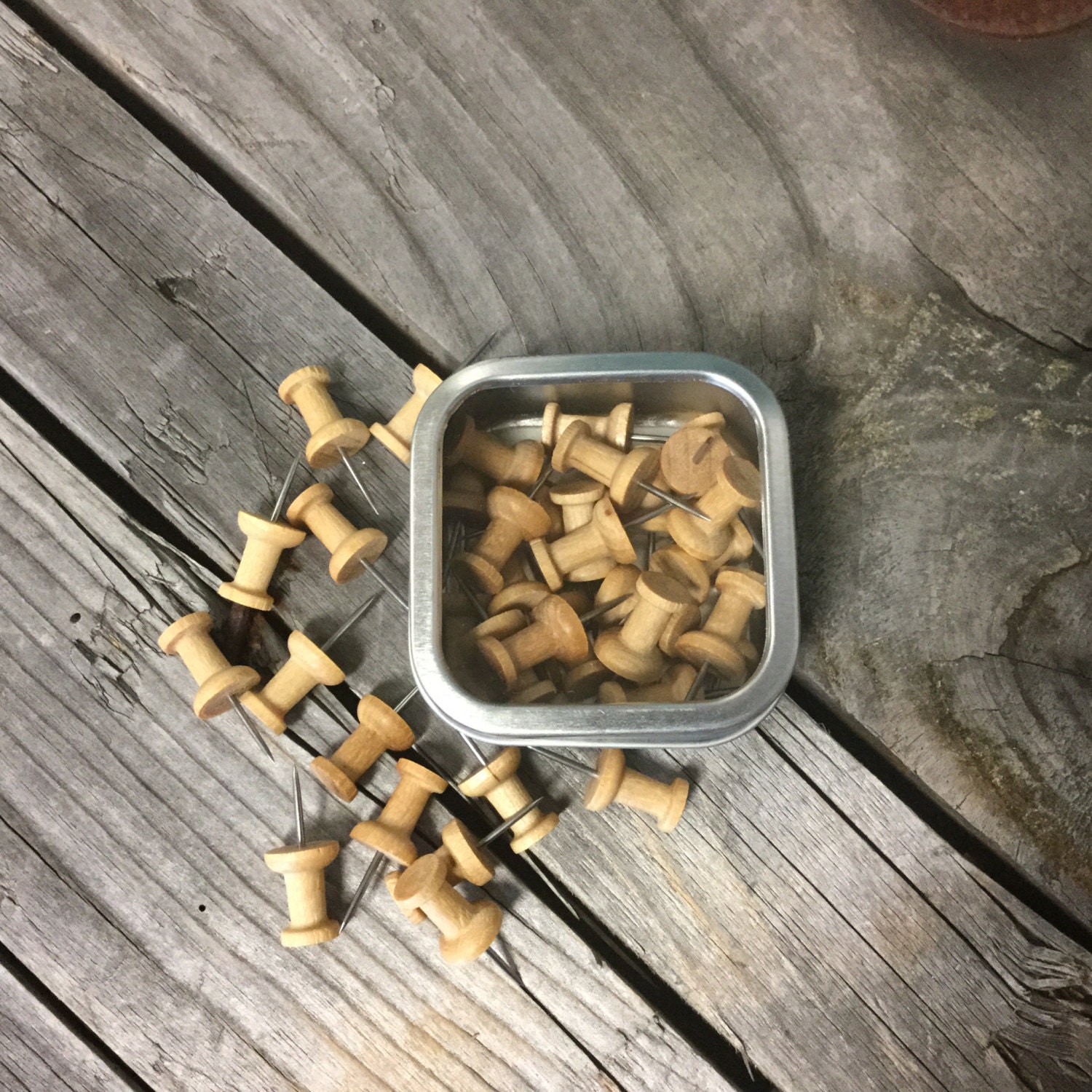 Craft Push Pins Light Wood Qty 25 | Etsy