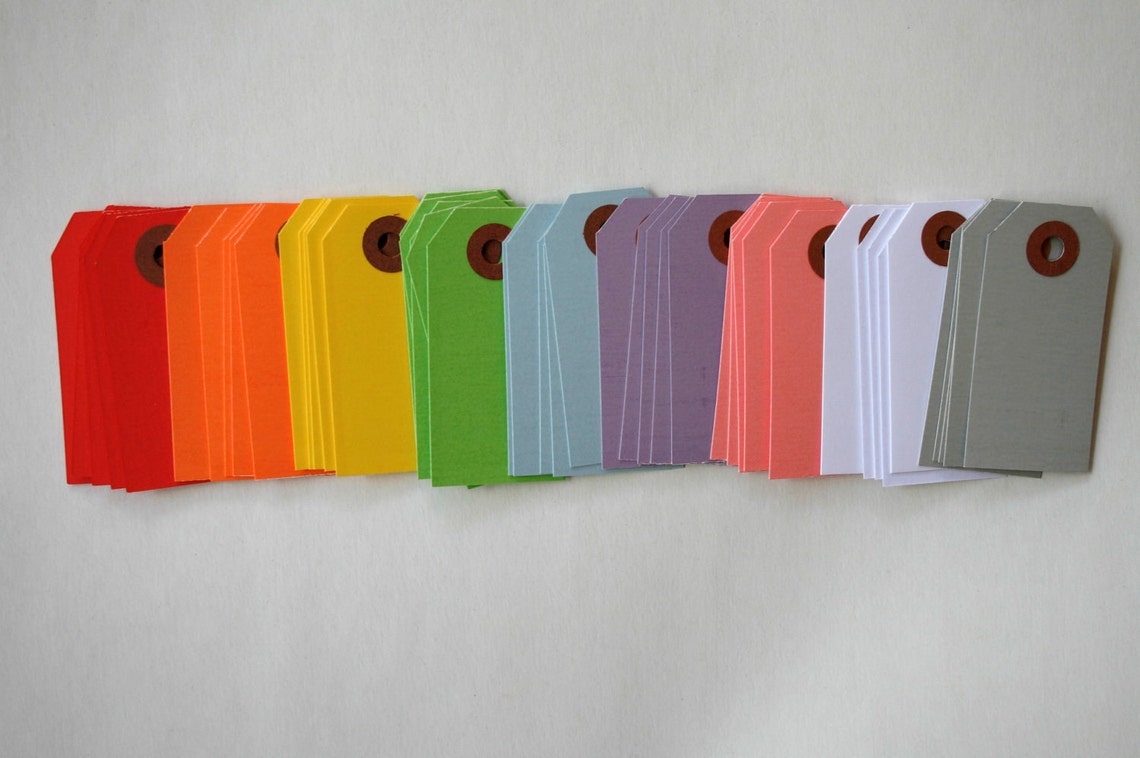 Mini Shipping Paper Tags Sixteen Colors Available 1.375 X - Etsy