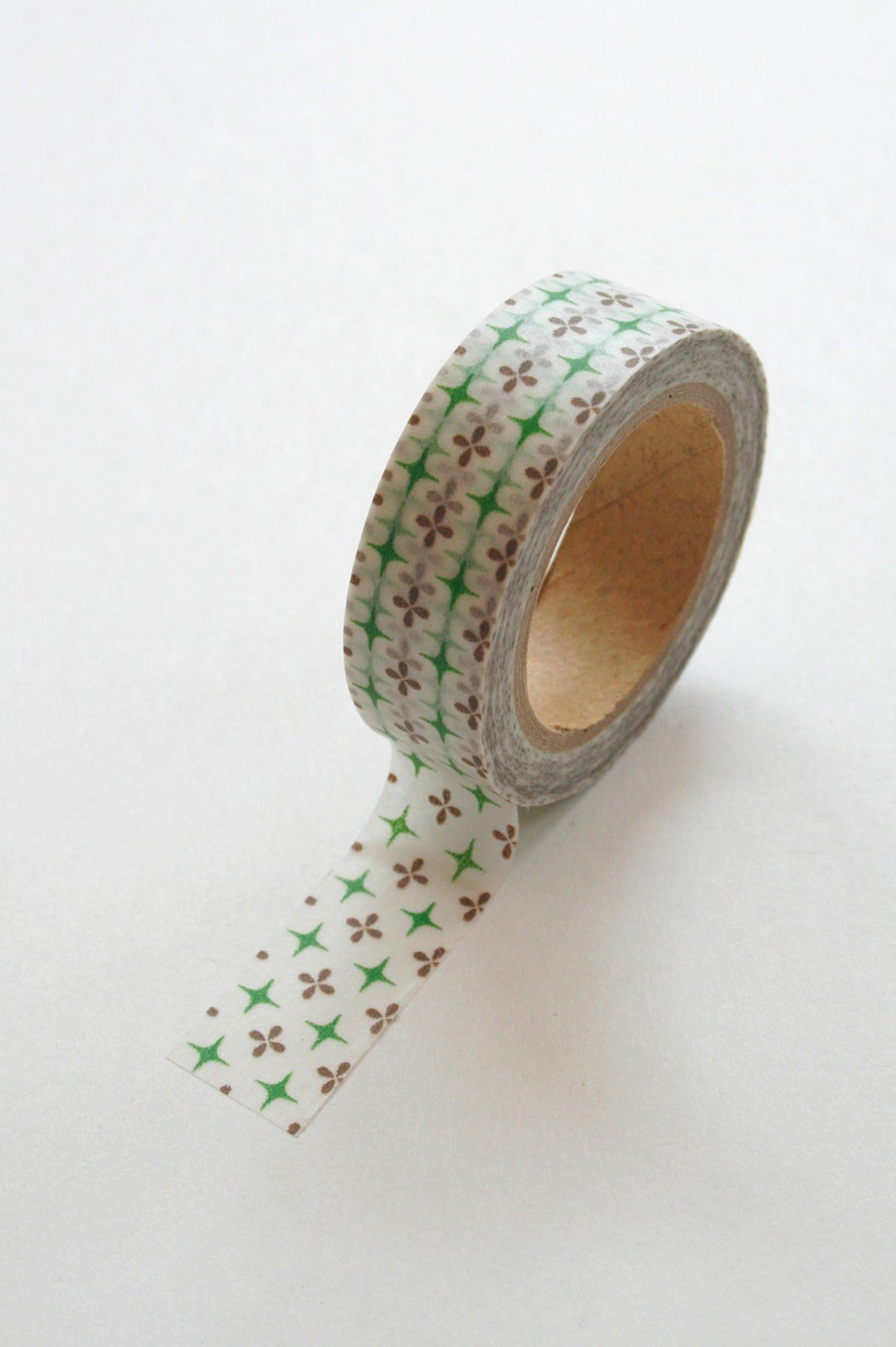Washi Tape - 15mm - Green and Plum Geometric Pattern - Deco Paper Tape ...