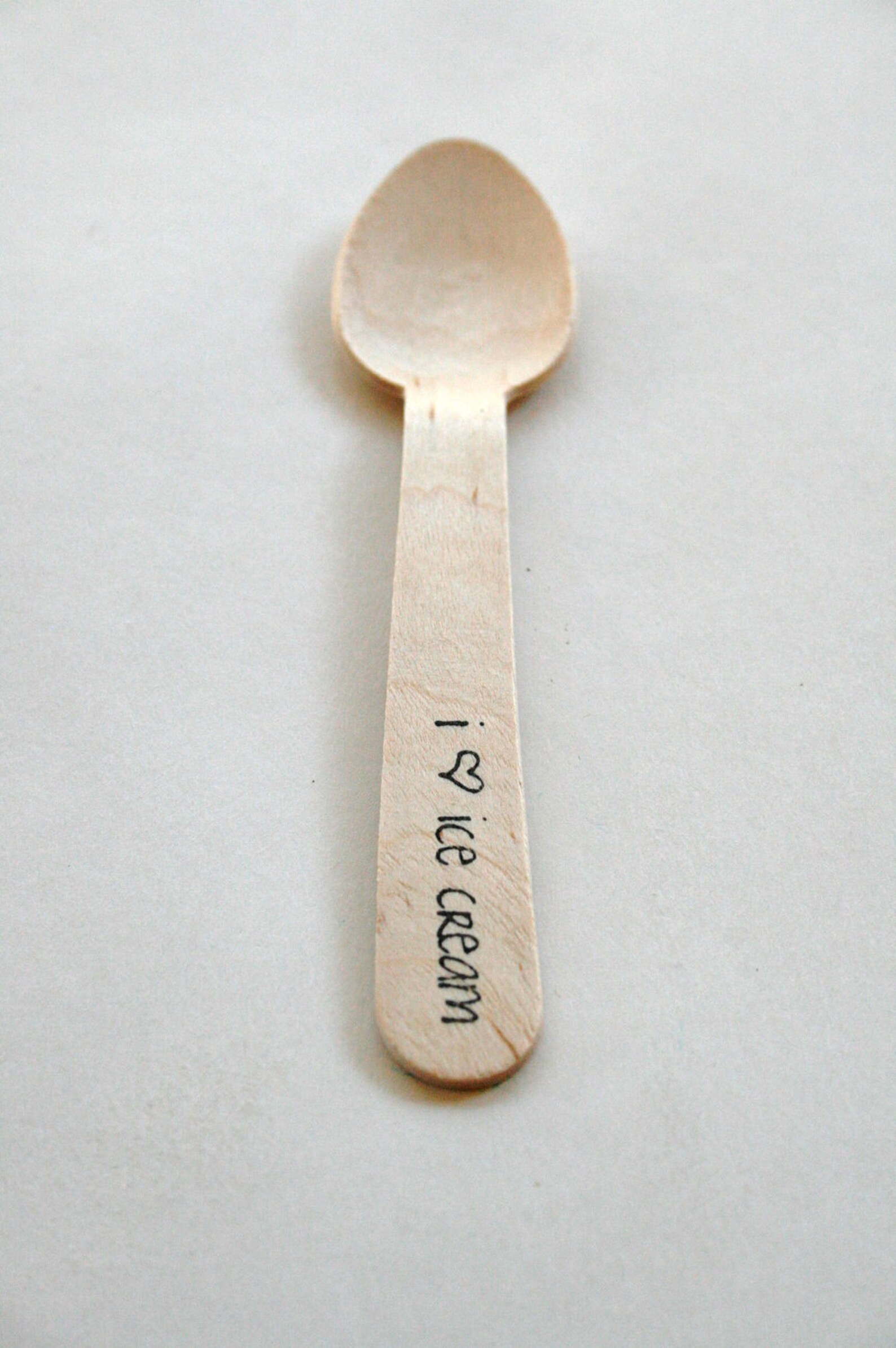 Party Sets Printed Wooden Spoons Labels and White Ice Cream - Etsy