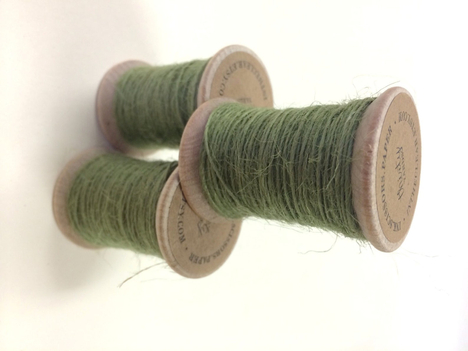 Burlap Twine 30 Yards on Wooden Spool Sage Color Jute - Etsy