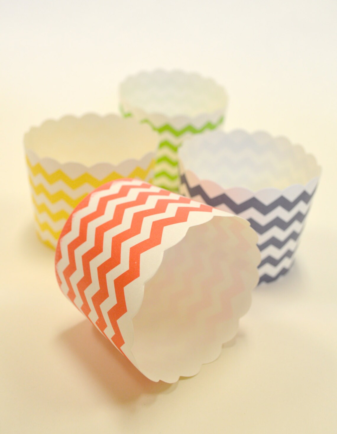 Chevron Nut or Portion Paper Baking Cups With Scalloped Tops - Etsy