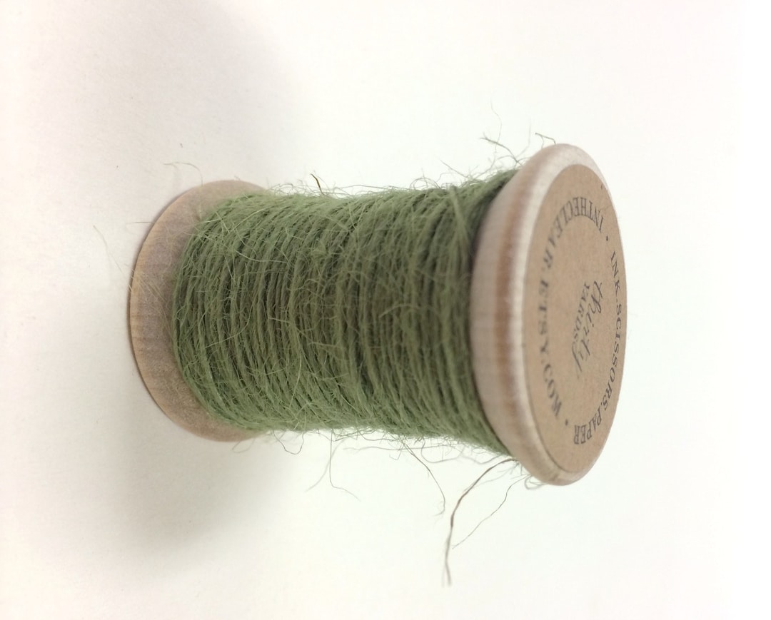 Burlap Twine 30 Yards on Wooden Spool Sage Color Jute - Etsy
