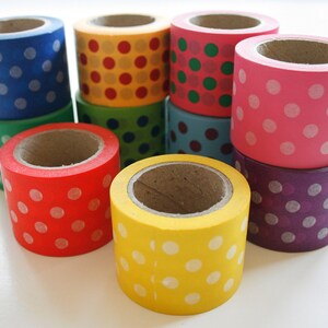 Washi Tape - 15mm - Mini Navy Medallion on Yellow - Deco Paper Tape No ...