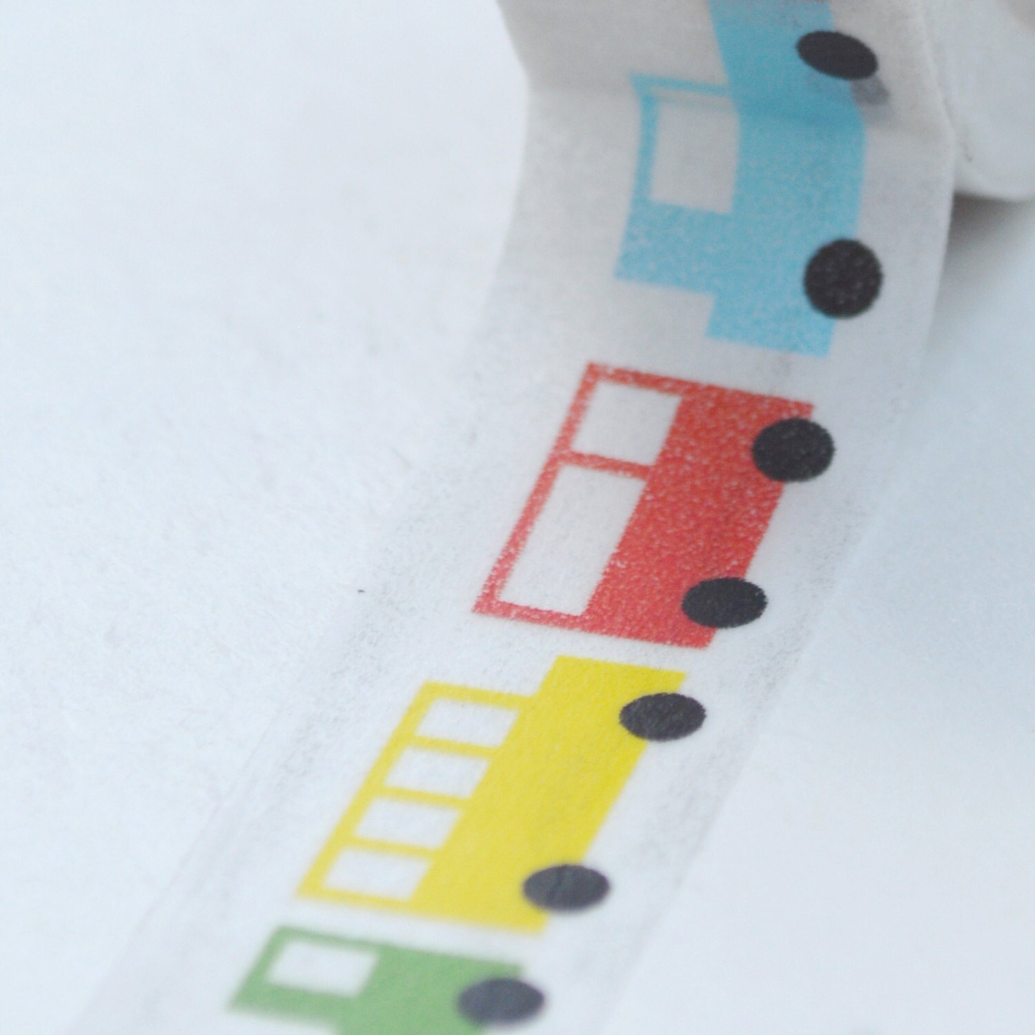 Washi Tape 15mm Basic Buses and Trucks on White Deco | Etsy