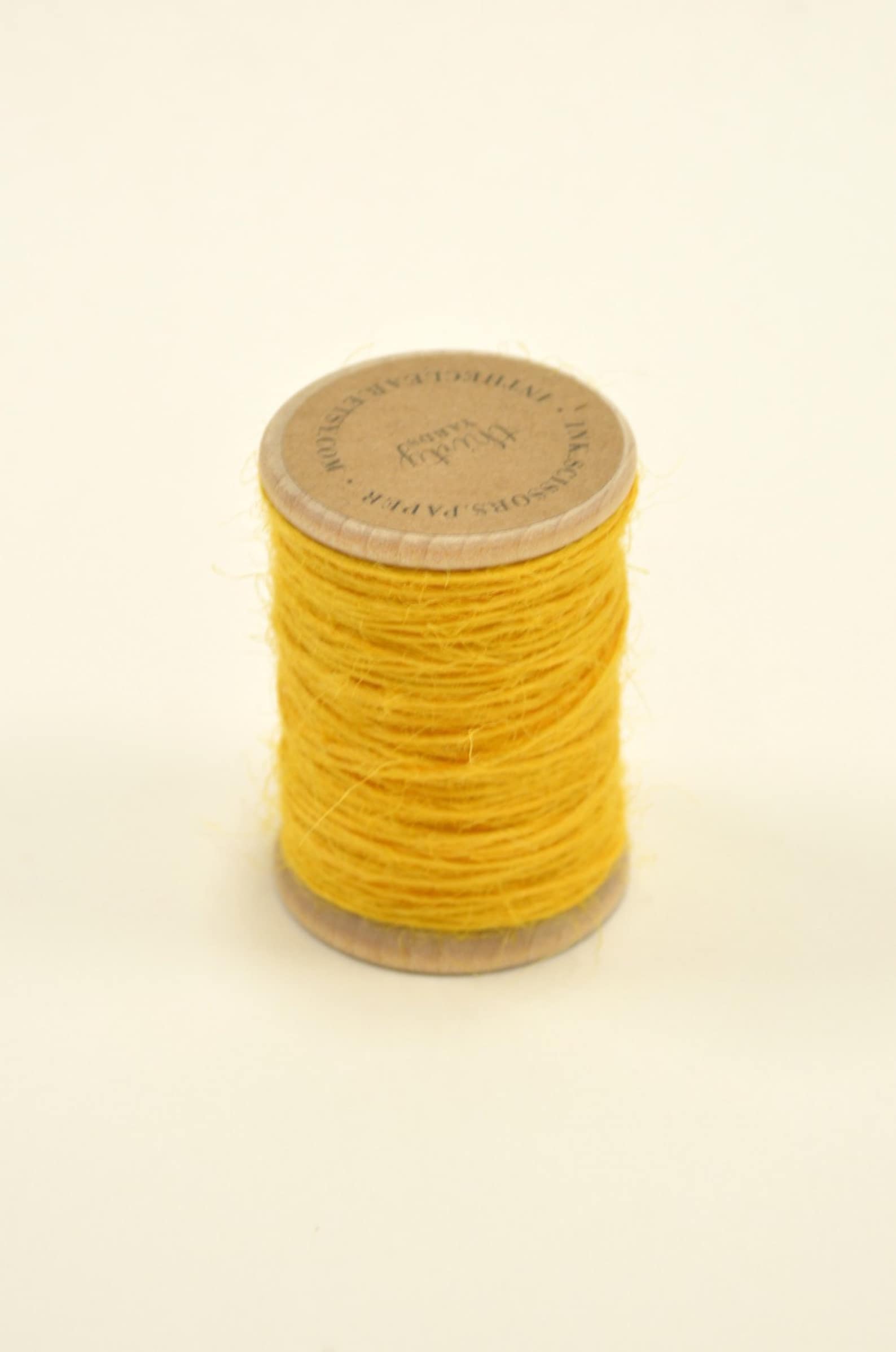 Burlap Twine 30 Yards on Wooden Spool Bright Yellow - Etsy